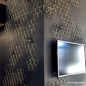 Hex Grid Wall Panel — Gold Leaf Design Group