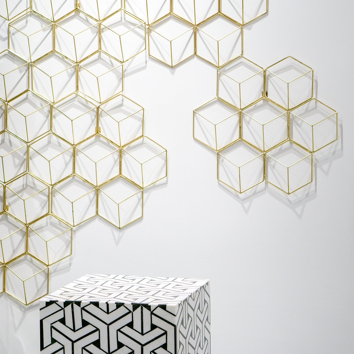 Hex Grid Wall Panel — Gold Leaf Design Group